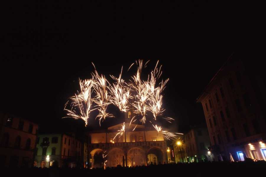 Country Fireworks in Italy. Tuscany Countryside